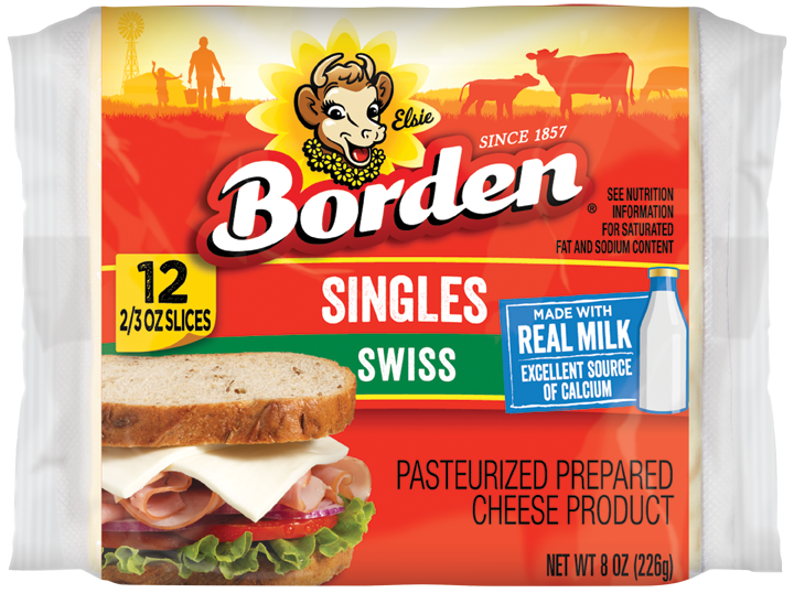 8 oz Swiss Singles - Borden® Cheese